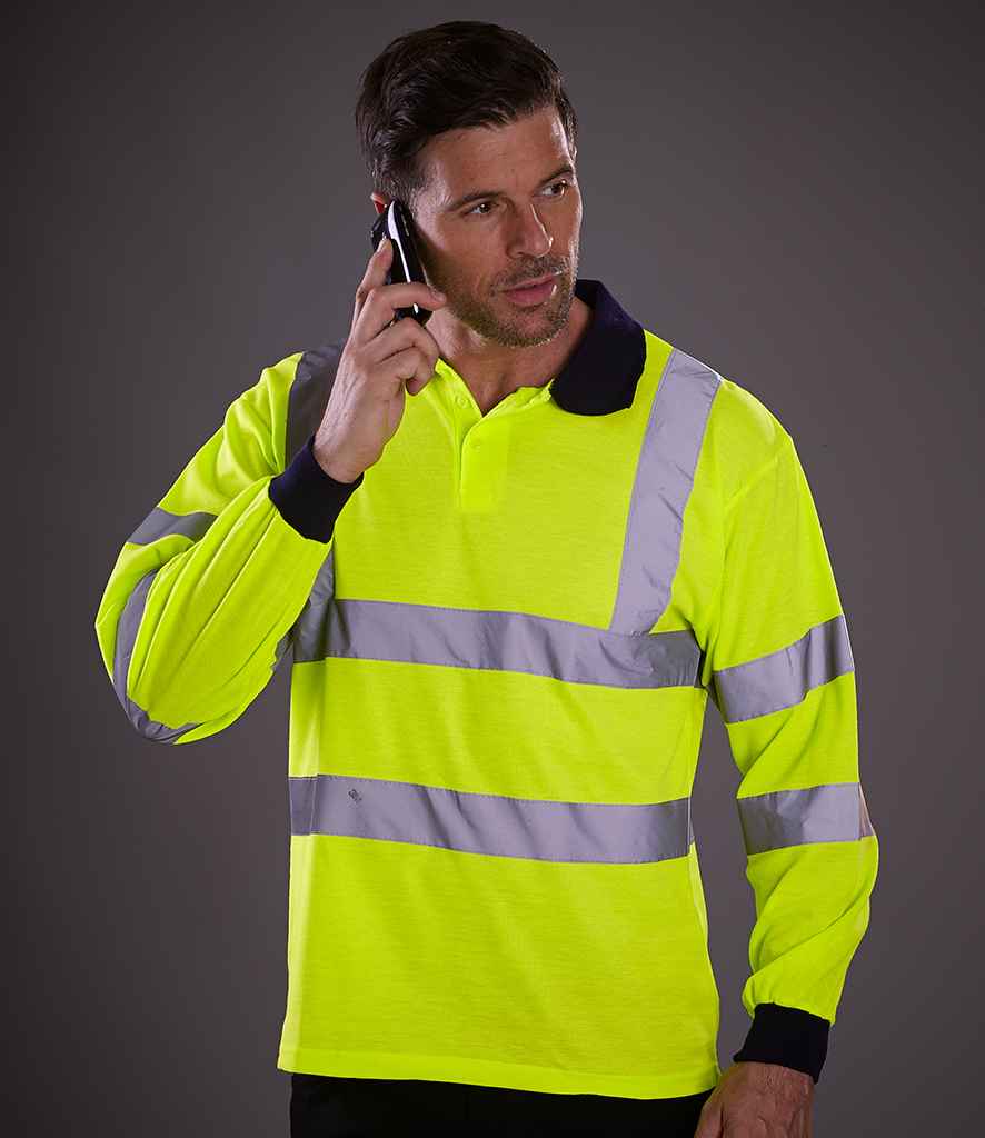 Yoko Hi-Vis Long Sleeve Polo Shirt | Healthy Bean Ltd