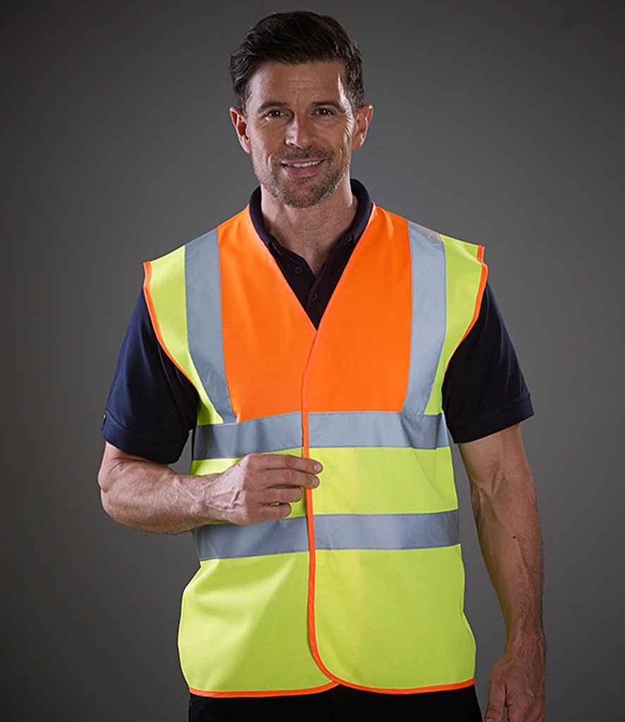 Yoko Hi-Vis Two Band and Braces Recycled Waistcoat | Healthy Bean Ltd