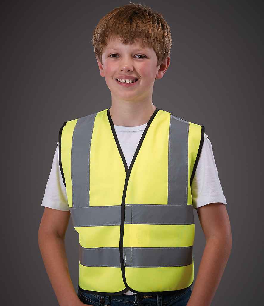 Yoko Kids Hi-Vis Two Band and Braces Recycled Waistcoat | Healthy Bean Ltd