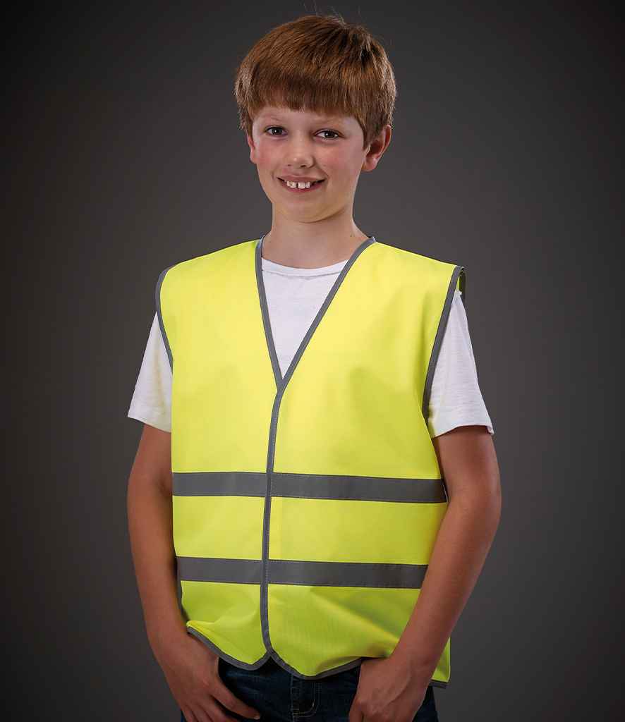 Yoko Kids Hi-Vis Two Band Recycled Waistcoat | Healthy Bean Ltd