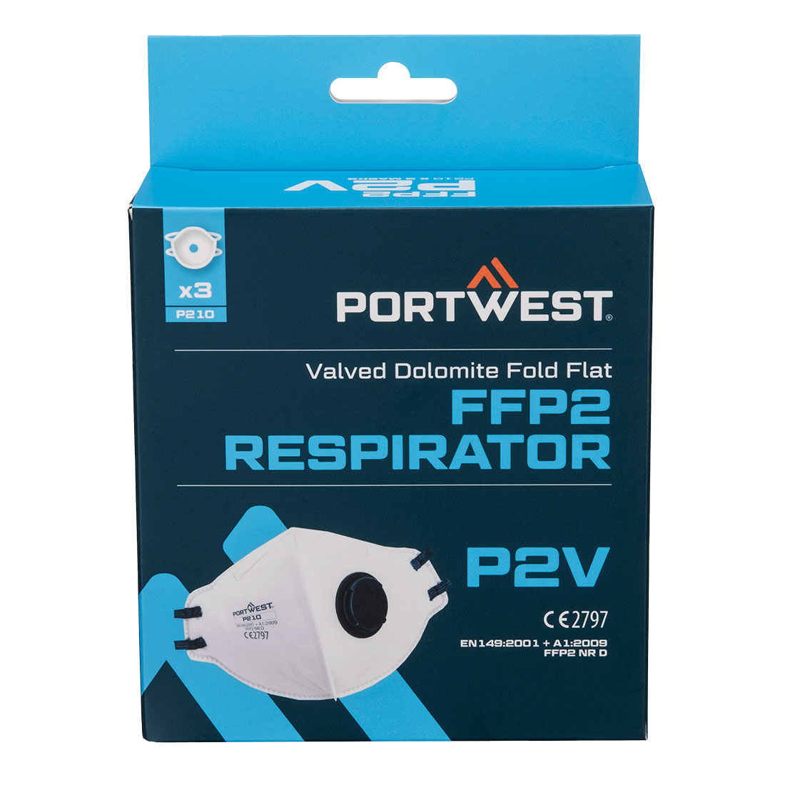 FFP2 Valved Dolomite Fold Flat Respirator (Pack of 3) | Healthy Bean Ltd